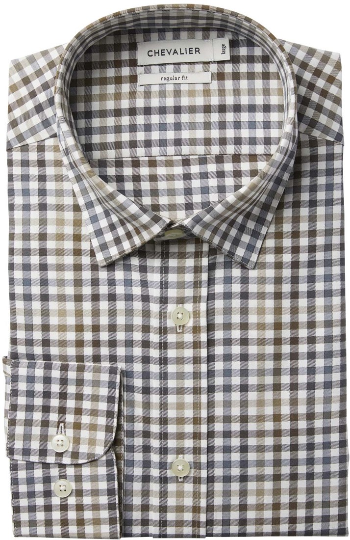 Chevalier® Belmont Regular Fit Shirt Men Leather Brown Checked ...